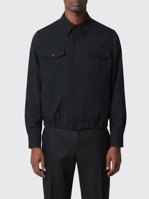 LARDINI Virgin Wool Overshirt - Blue