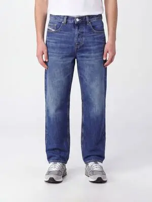 DIESEL® D-macro Wide Leg Denim Jeans - Blue