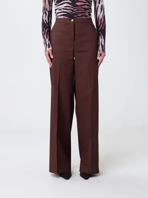 Pinko Linen Blend Wide Leg Palazzo Trousers - Brown
