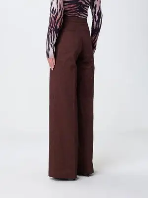 Pinko Linen Blend Wide Leg Palazzo Trousers - Brown