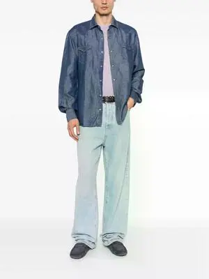 BARBA NAPOLI Flap-pocket Shirt - Blue