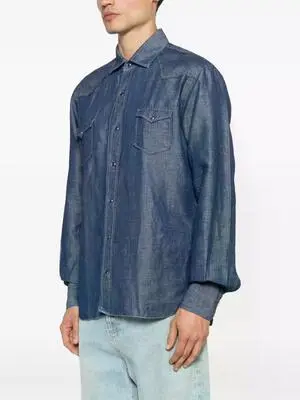 BARBA NAPOLI Flap-pocket Shirt - Blue