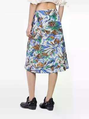 Rabanne Floral-print Sequin-embellished Midi Skirt