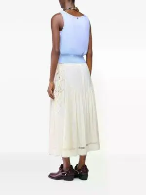 Rabanne Floral-embroidery Tank Top - Blue