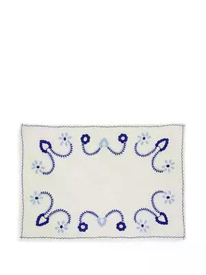 HOUSE OF CAPRICORN Floral-embroidered Placemat Set - Neutrals