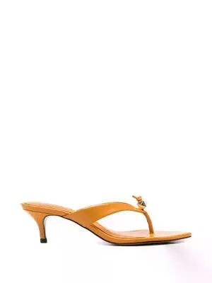 Schutz Knot-detail Leather Sandals - Orange