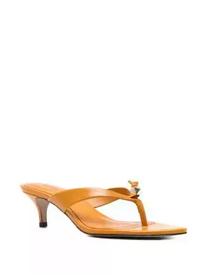 Schutz Knot-detail Leather Sandals - Orange