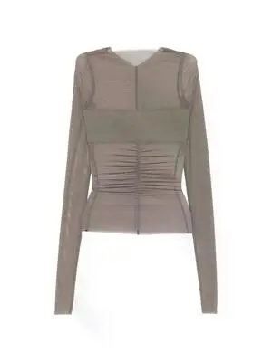 Rick Owens Temple Long-sleeve Bandeau Top - Grey