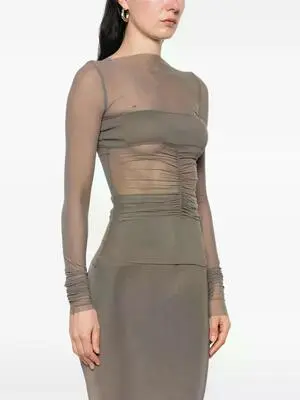 Rick Owens Temple Long-sleeve Bandeau Top - Grey