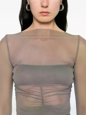 Rick Owens Temple Long-sleeve Bandeau Top - Grey