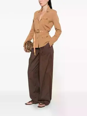 Elisabetta Franchi Buttoned Belted Jacket - Neutrals