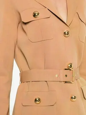 Elisabetta Franchi Buttoned Belted Jacket - Neutrals