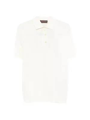 FILIPPO DE LAURENTIIS Textured Knit Polo Shirt - Neutrals