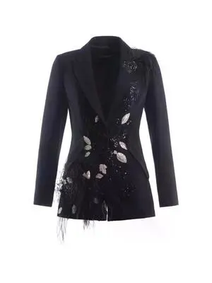 IMROSKA Feather-detail Embellished Blazer - Black