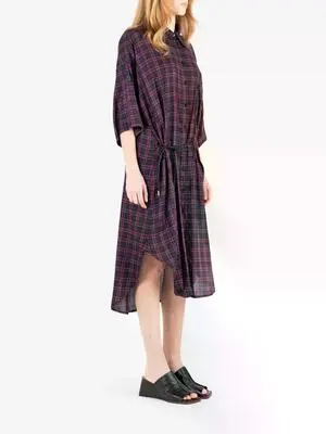 SOCIETE ANONYME Checked Tie Waist Midi Dress