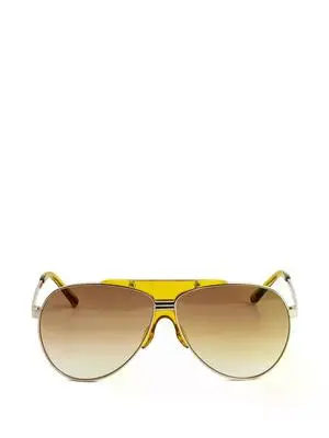 Attico X Linda Farrow Amelia Pilot-frame Sunglasses - Yellow