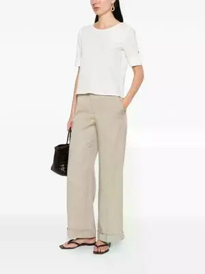 L.B.M. 1911 Cuffed Palazzo Pants - Neutrals