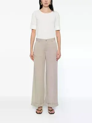 L.B.M. 1911 Cuffed Palazzo Pants - Neutrals