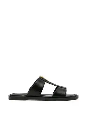 Michael Kors Berkley Zip Leather Sandals - Black