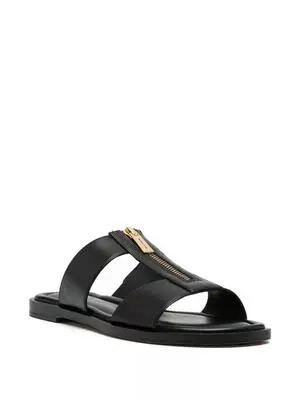 Michael Kors Berkley Zip Leather Sandals - Black