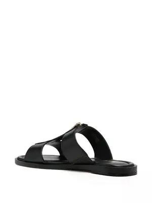 Michael Kors Berkley Zip Leather Sandals - Black