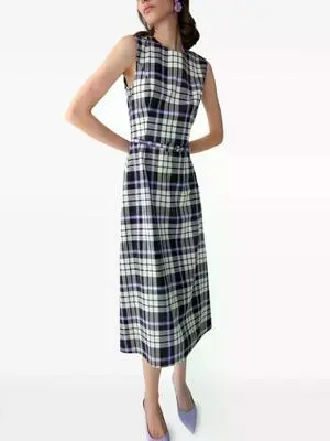 Carolina Herrera Plaid A-line Midi Dress