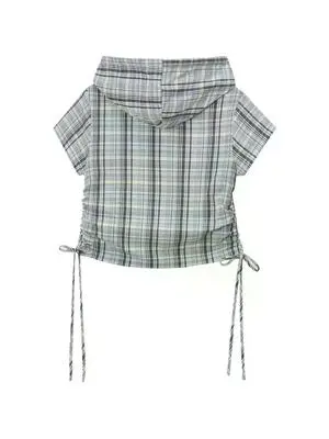 MINI CREAM Hooded Checkered Shirt