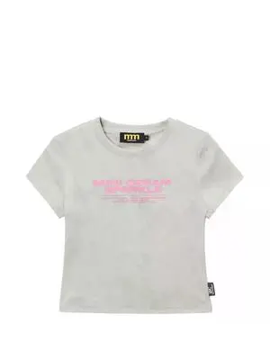 Mini Cream Round Neck T-shirts For Women