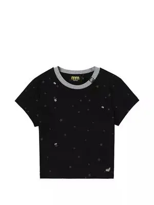 MINI CREAM Star Print Ribbed T-shirt