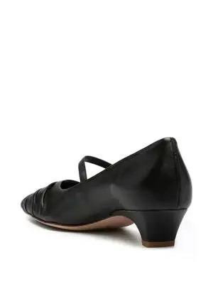 LORENA PAGGI Ruched Leather Pumps