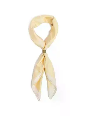 Maison Kitsuné Parisian Map Silk Scarf In Yellow - 20% Off
