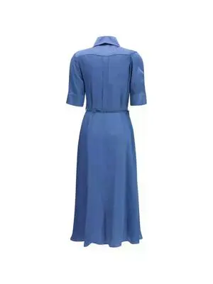 CRIDA MILANO Baldo Collared Tie-detail Midi Dress