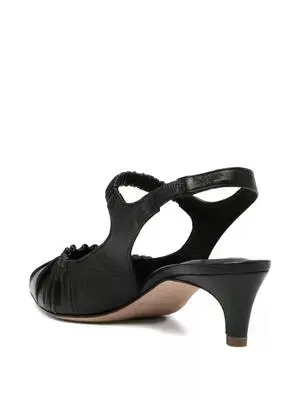LORENA PAGGI Ruched Slingback Pumps - Black