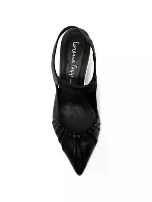 LORENA PAGGI Ruched Slingback Pumps - Black