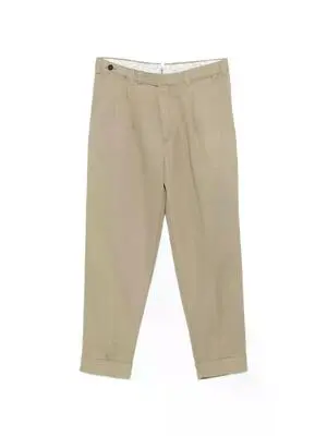 PT TORINO Pleated Cuffed Trousers - Neutrals