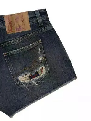 Martine Rose Frayed Denim Shorts