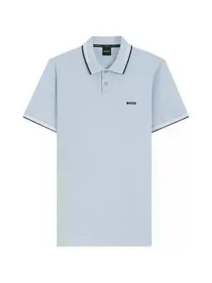 BOSS Paul Contrast Trim Polo Shirt - Neutrals