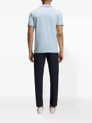 BOSS Stretch-cotton Slim-fit Polo Shirt With Branding And Stripes