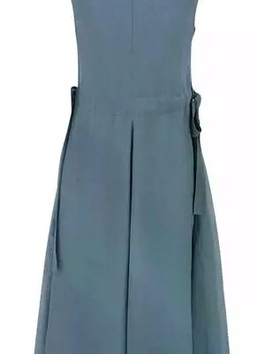 Max Mara Sleeveless Ramie Drawstring Dress - Blue