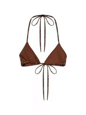 MC2 SAINT BARTH Giraffe-print Padded Bikini Top