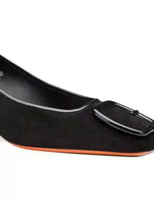 Santoni Suede Block Heel Pumps