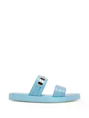 By Far Grained Leather Sandals - Blue