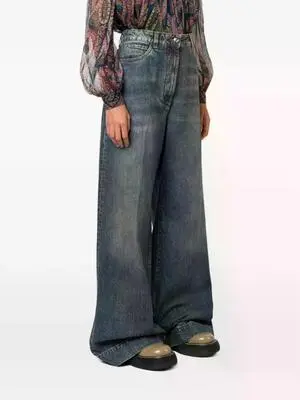 Etro Logo-embroidered Wide Leg Jeans