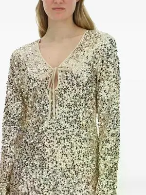 ROTATE BY BIRGER CHRISTENSEN Sequined Dress - Gold