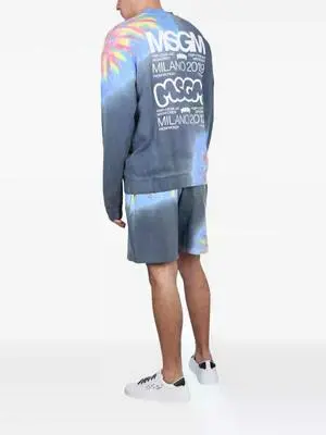 MSGM Tie-dye Sweatshirt With Logo Detail