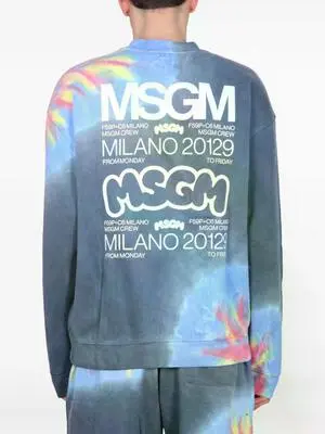 MSGM Tie-dye Sweatshirt With Logo Detail