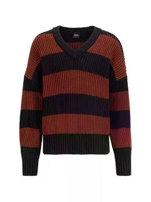BOSS Ribbed V-neck Sweater