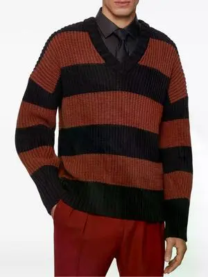 BOSS Ribbed V-neck Sweater