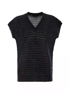 Fabiana Filippi V-neck Sleeveless Crochet Jumper
