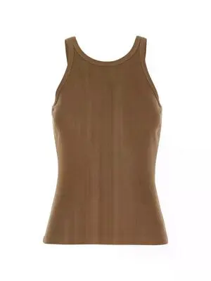 JUCCA Ribbed Knit Top - Brown
